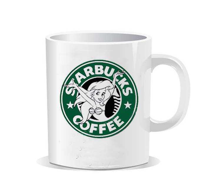 Starbucks Ariel The Little Mermaid Ceramic Mug, Funny Coffee Cup
